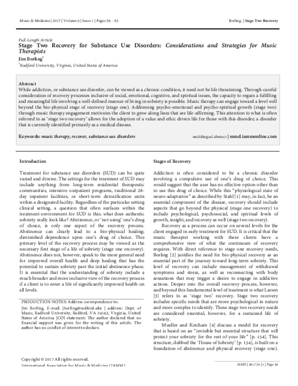 (PDF) Stage Two Recovery for Substance Use Disorders