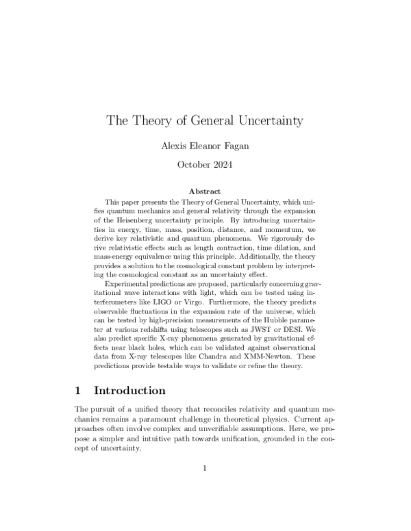 (PDF) Revised: The Theory of General Uncertainty