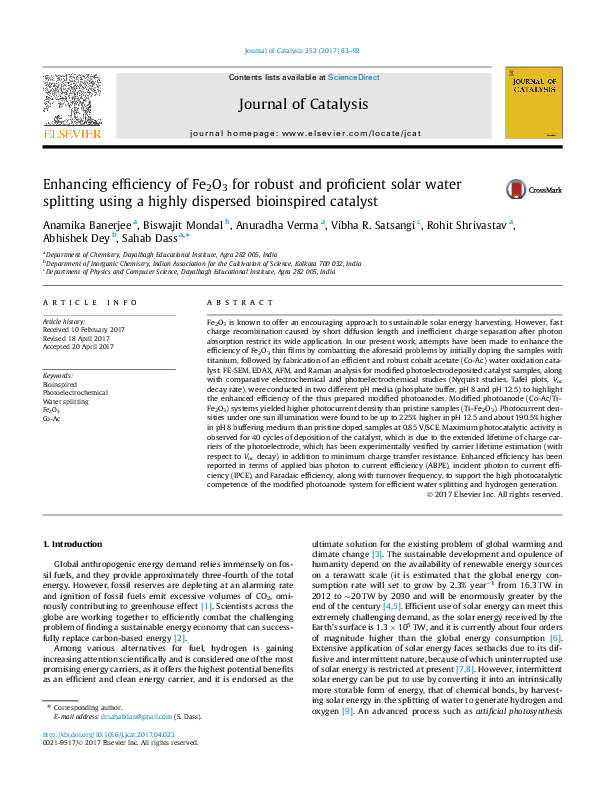 (PDF) Enhancing efficiency of Fe2O3 for robust and proficient solar ...