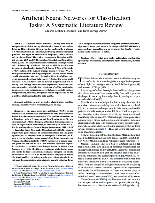(PDF) Artificial Neural Networks for Classification Tasks: A Systematic Literature Review