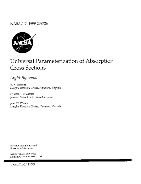 (PDF) Universal Parameterization of Absorption Cross Sections