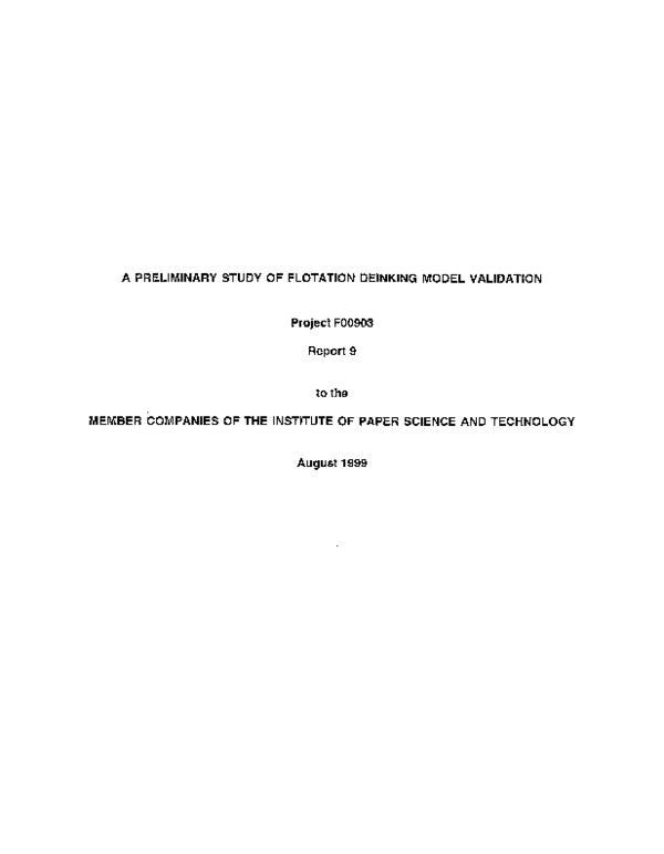 (PDF) Flotation Model Validation: Assessing Discrepancies and Improvements