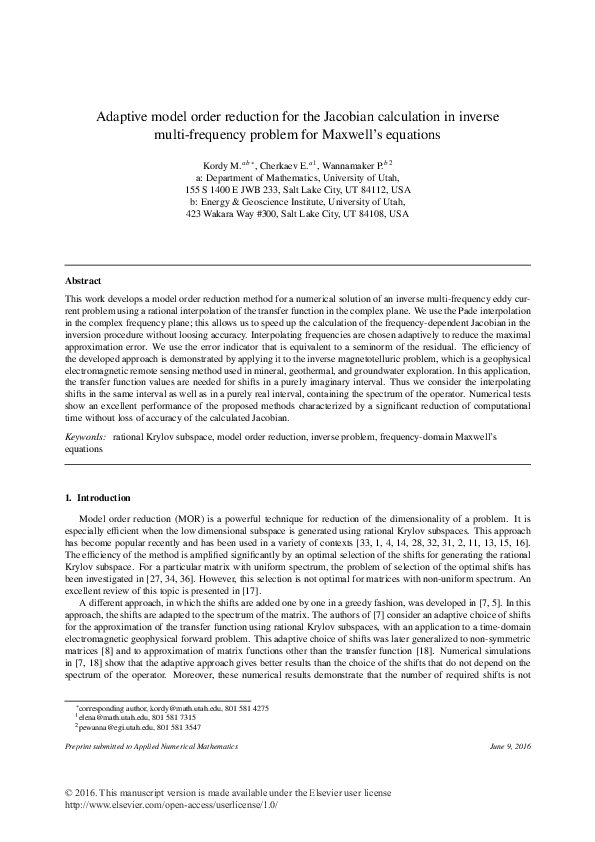 (PDF) Adaptive model order reduction for the Jacobian calculation in inverse multi-frequency ...