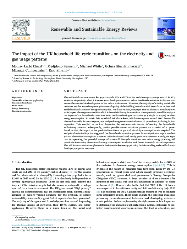 (PDF) The impact of the UK household life-cycle transitions on the ...