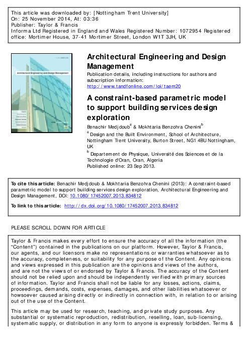 (PDF) A constraint-based parametric model to support building services design exploration ...