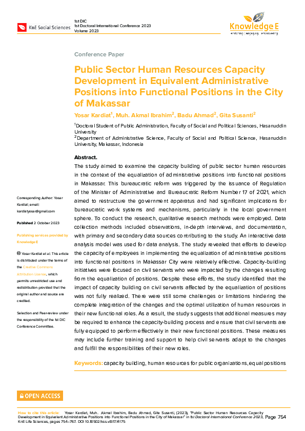 (PDF) Public Sector Human Resources Capacity Development in Equivalent ...