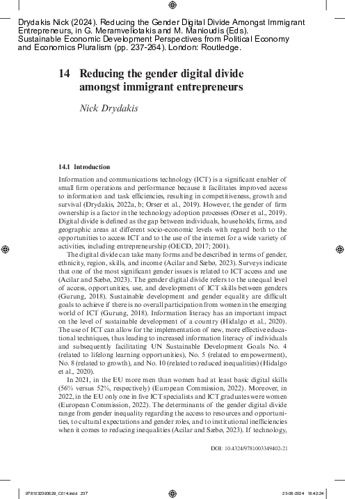 (PDF) Reducing the gender digital divide amongst immigrant entrepreneurs