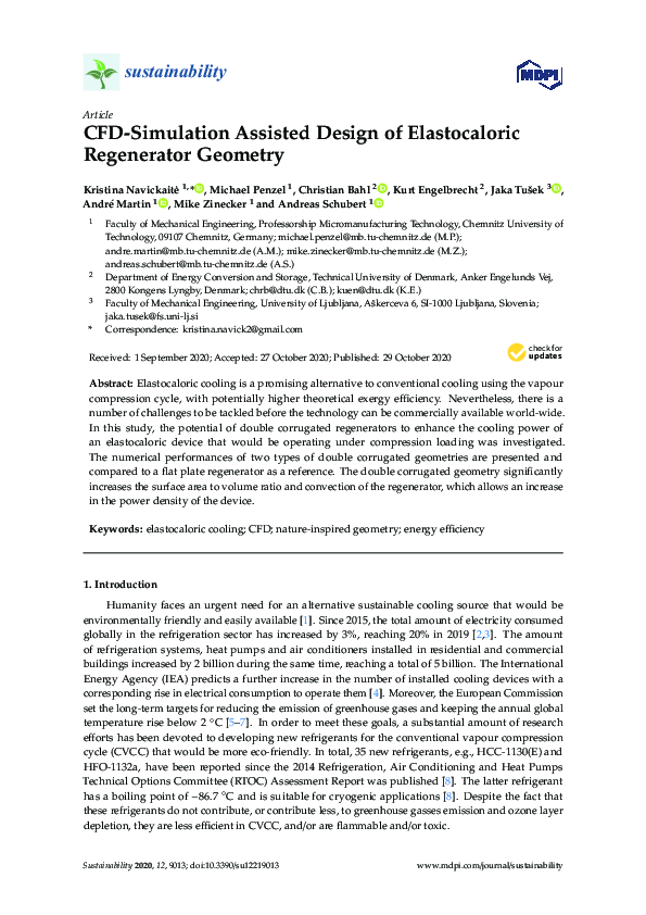 (PDF) CFD-Simulation Assisted Design of Elastocaloric Regenerator Geometry