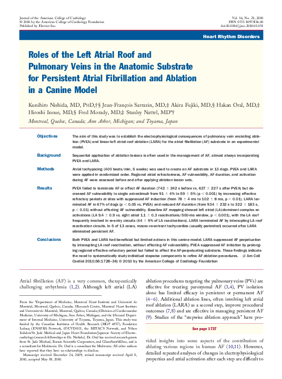 (PDF) Roles of the Left Atrial Roof and Pulmonary Veins in the Anatomic ...