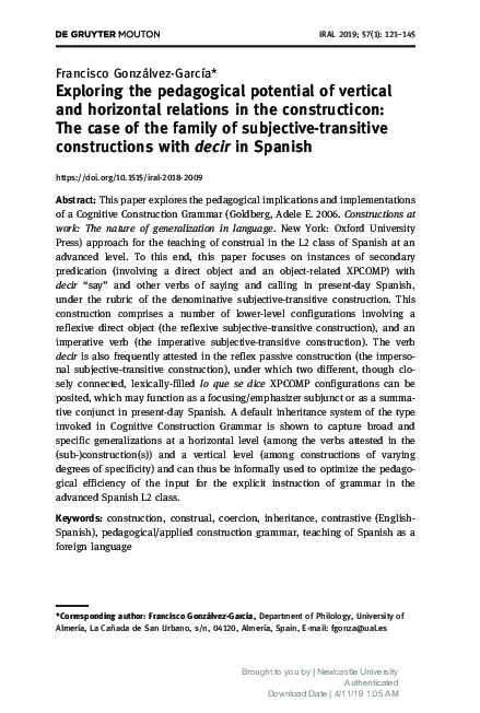 (PDF) Exploring the pedagogical potential of vertical and horizontal ...