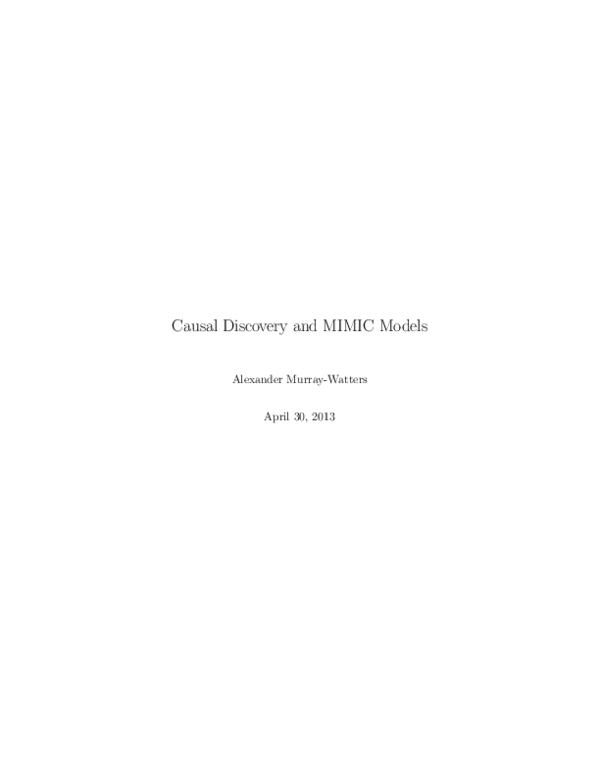 (PDF) Causal Discovery and MIMIC Models