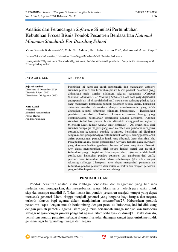 (PDF) Analisis dan Perancangan Software Simulasi Pertumbuhan Kebutuhan ...