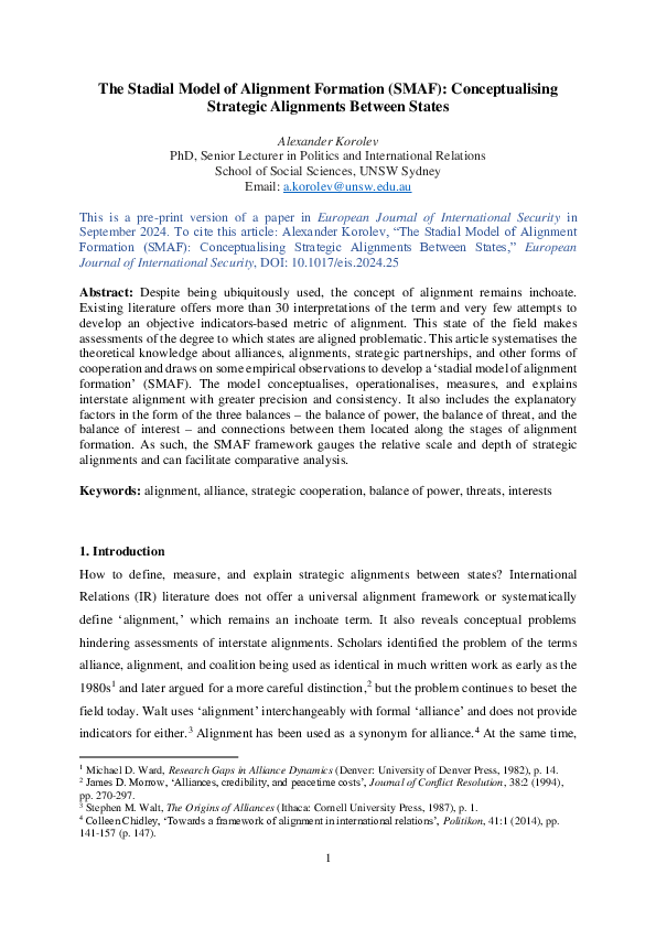 (PDF) The Stadial Model of Alignment Formation (SMAF): Conceptualising ...