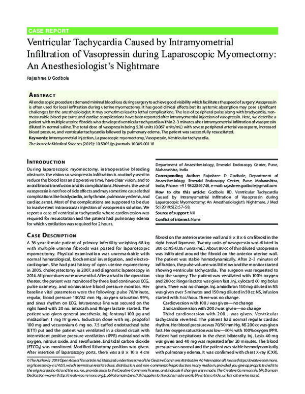 (PDF) Ventricular Tachycardia Caused by Intramyometrial Infiltration of ...