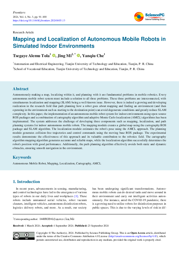 Pdf Mapping And Localization Of Autonomous Mobile Robots In Simulated