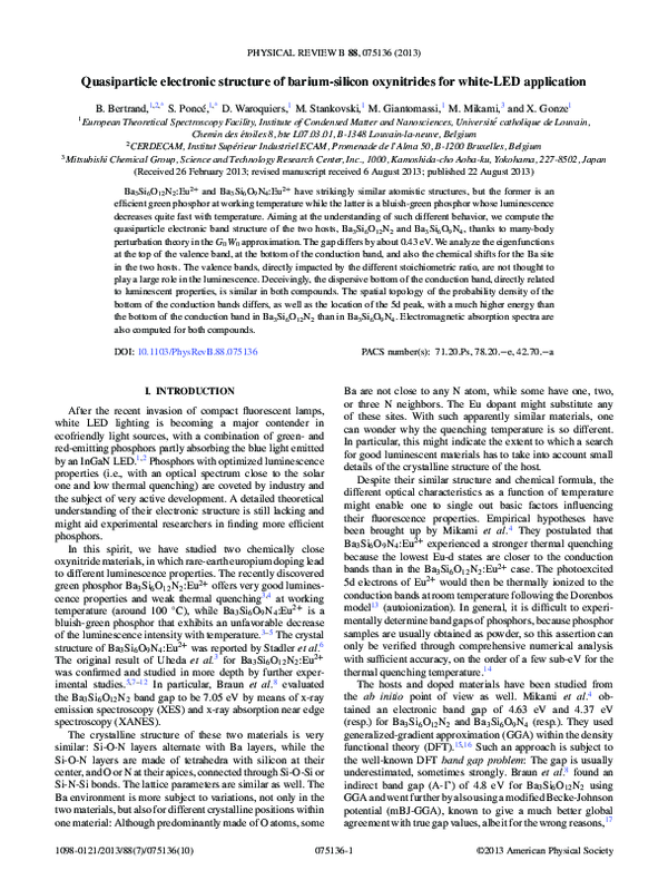 (PDF) Quasiparticle electronic structure of barium-silicon oxynitrides ...