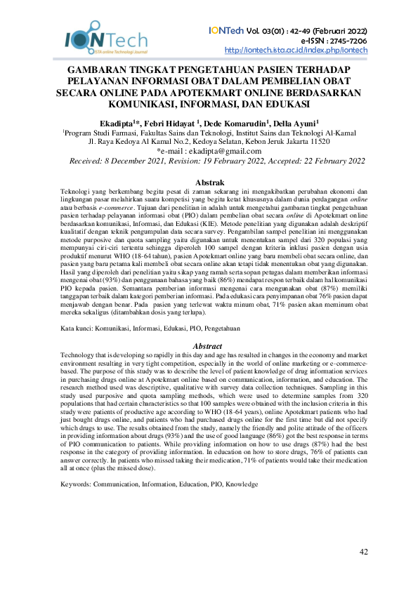 (PDF) Gambaran Tingkat Pengetahuan Pasien Terhadap Pelayanan Informasi ...
