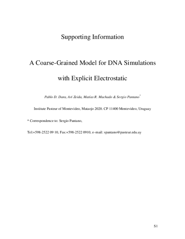 (PDF) A Coarse Grained Model for Atomic-Detailed DNA Simulations with ...