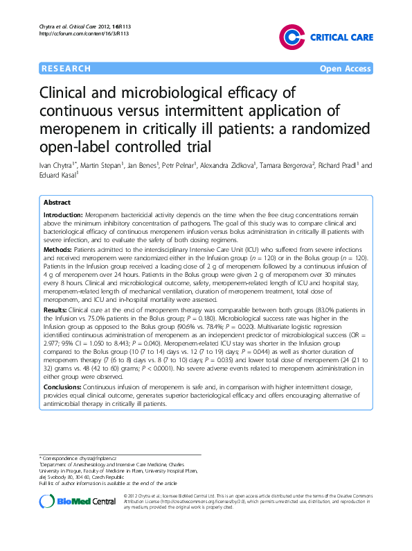 (PDF) Clinical and microbiological efficacy of continuous versus ...