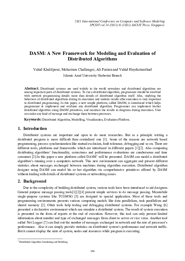 (PDF) Dasm: A New Framework for Modeling and Evaluation of Distributed ...