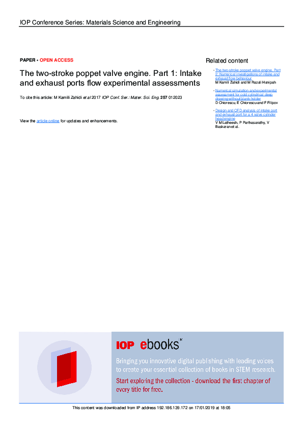 (PDF) The two-stroke poppet valve engine. Part 1: Intake and exhaust ...