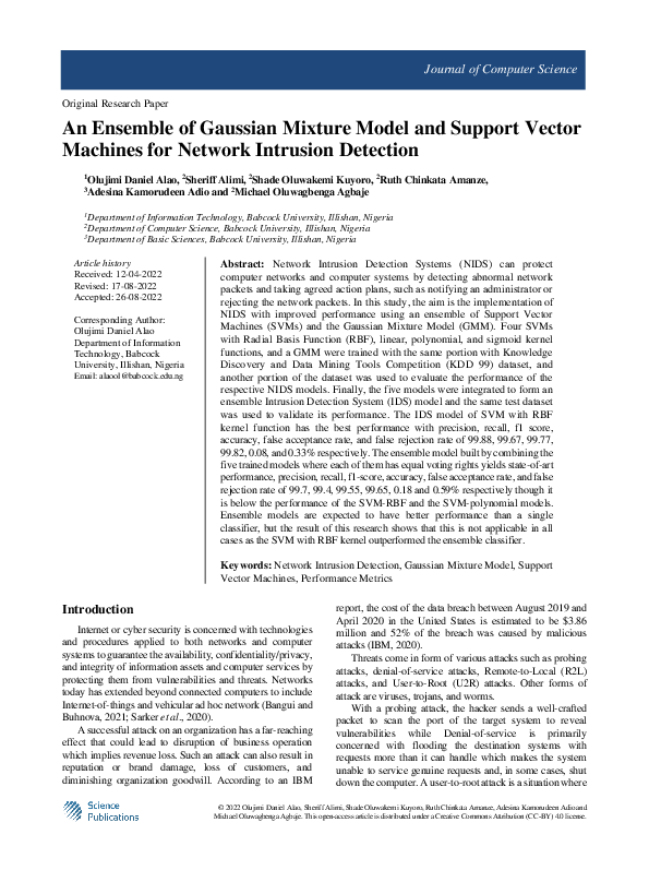 (PDF) An Ensemble of Gaussian Mixture Model and Support Vector Machines for Network Intrusion ...