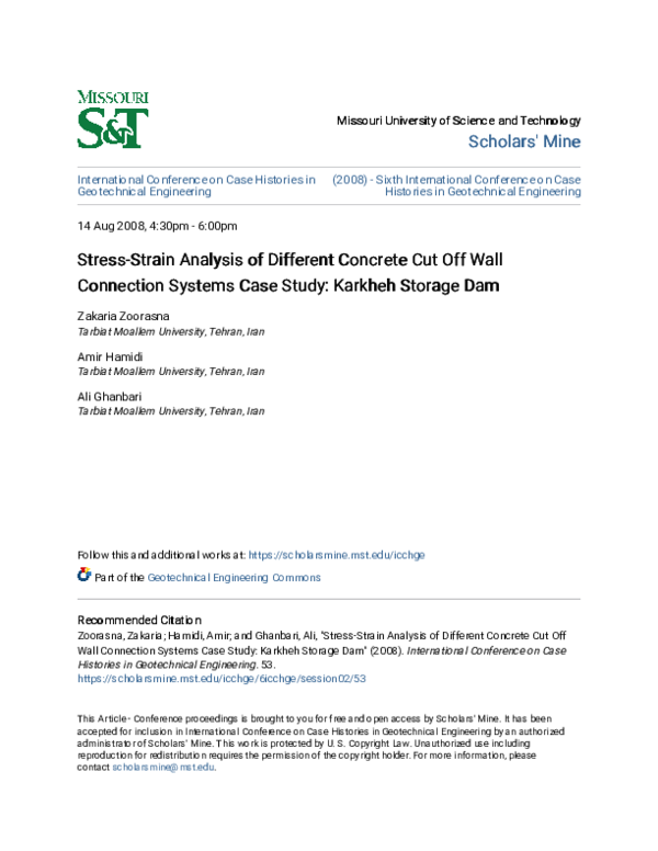 (PDF) Stress-Strain Analysis of Different Concrete Cut Off Wall ...