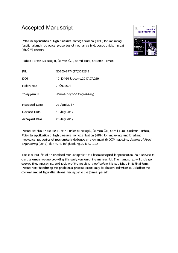 (PDF) Potential application of high pressure homogenization (HPH) for ...