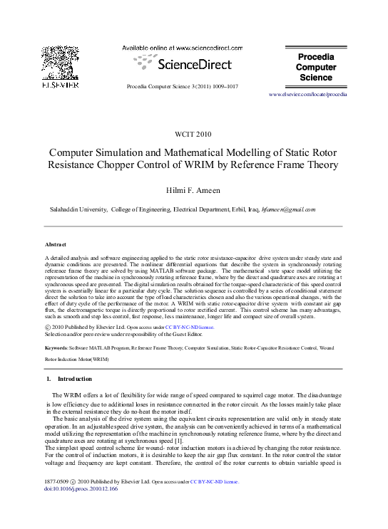 (PDF) Computer simulation and mathematical modelling of static rotor ...