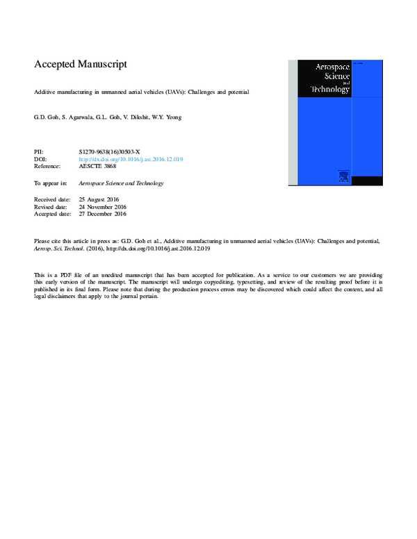 (PDF) Additive manufacturing in unmanned aerial vehicles (UAVs ...