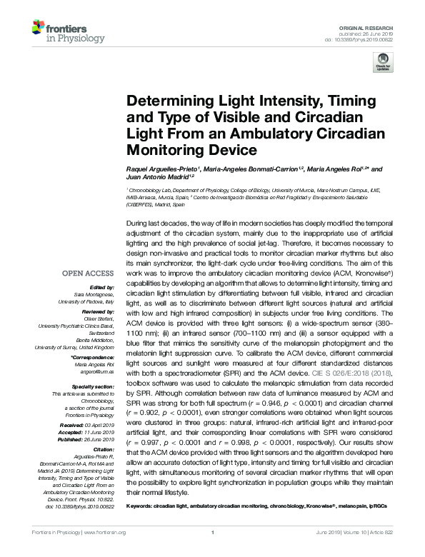 (PDF) Determining Light Intensity, Timing and Type of Visible and ...