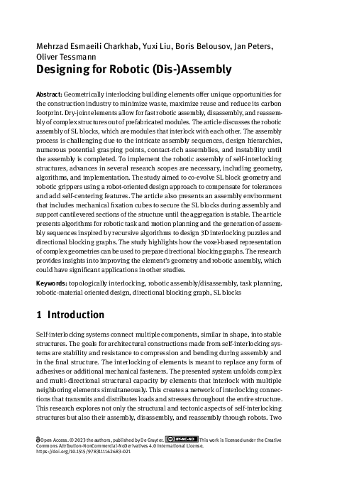 (PDF) Designing for Robotic (Dis-)Assembly