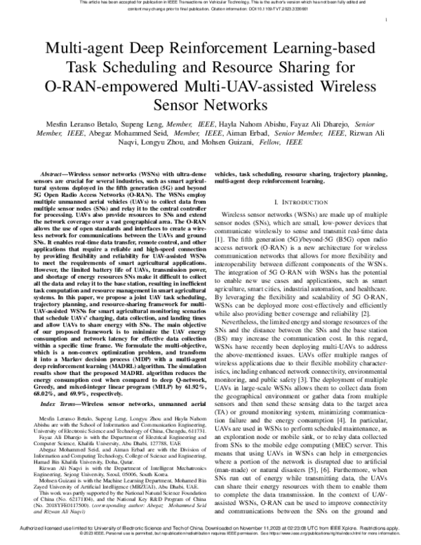 (PDF) Multi-agent Deep Reinforcement Learning-based Task Scheduling and Resource Sharing for O ...