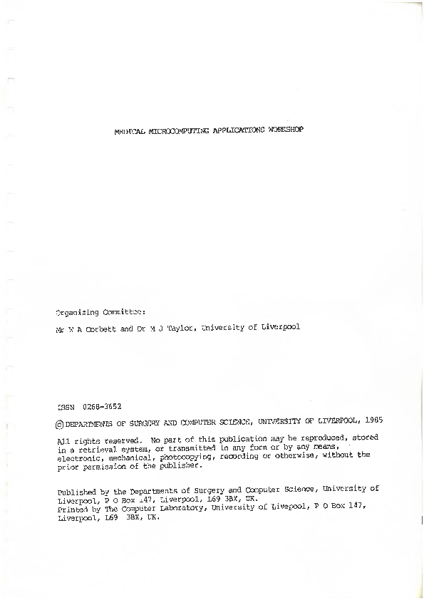 (PDF) Detection of obstructions in venous blood flow | George Kernohan ...