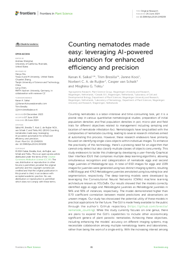 (PDF) Counting nematodes made easy: leveraging AI-powered automation for enhanced efficiency and ...