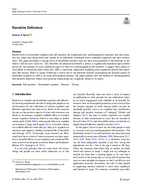 (PDF) Narrative Deference