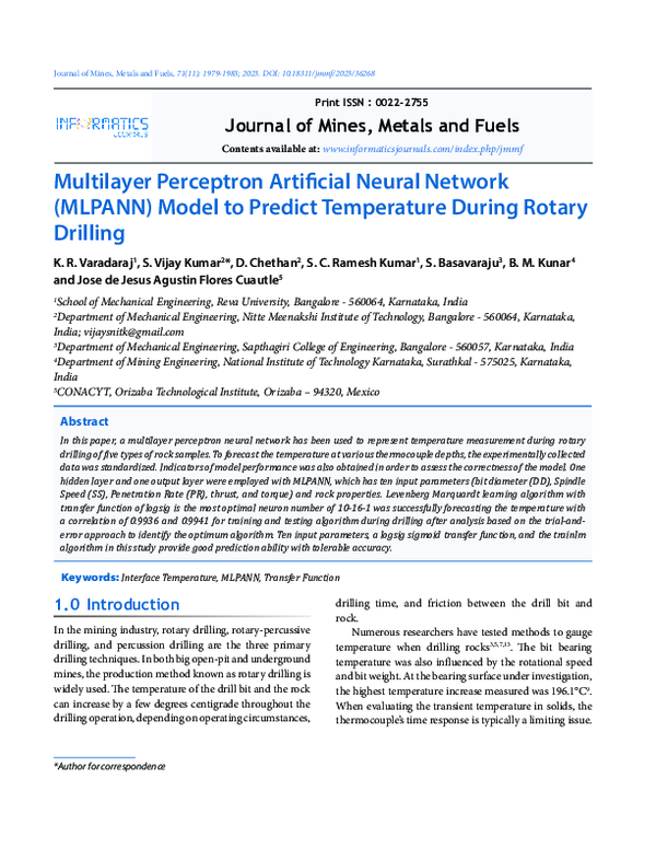 (PDF) Multilayer Perceptron Artificial Neural Network (Mlpann) Model to Predict Temperature ...