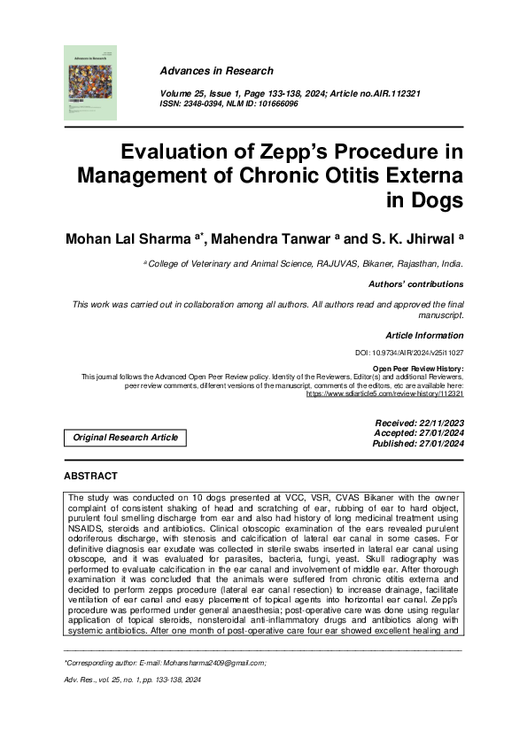 (PDF) Evaluation of Zepp’s Procedure in Management of Chronic Otitis ...