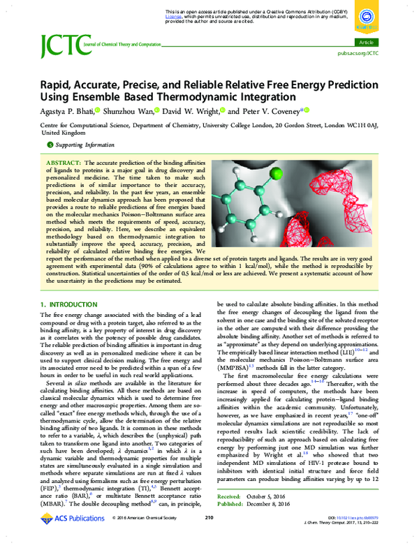 (PDF) Rapid, Accurate, Precise, and Reliable Relative Free Energy ...