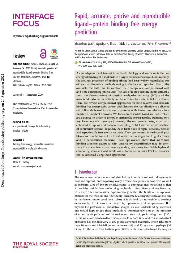 (PDF) Rapid, accurate, precise and reproducible ligand–protein binding ...