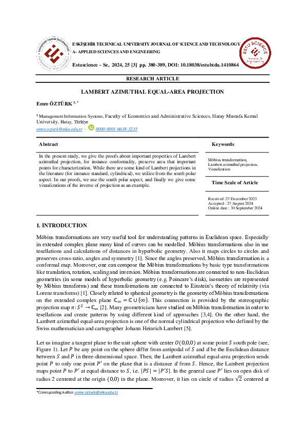 (PDF) LAMBERT AZIMUTHAL EQUAL-AREA PROJECTION