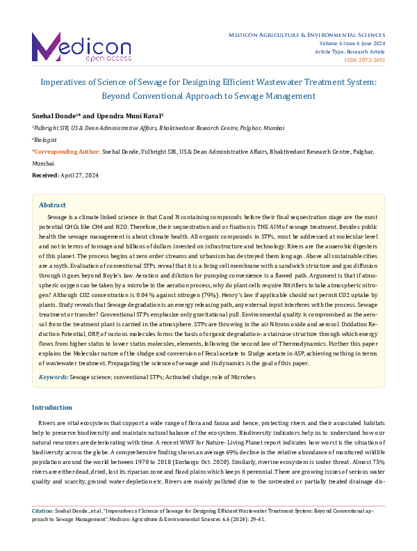 (PDF) Imperatives of Science of Sewage for Designing Efficient ...