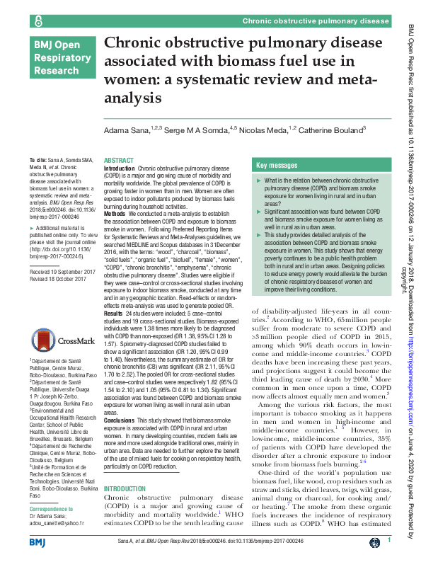 (PDF) Chronic obstructive pulmonary disease associated with biomass ...