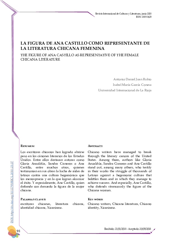 (PDF) La figura de Ana Castillo como representante de la literatura ...