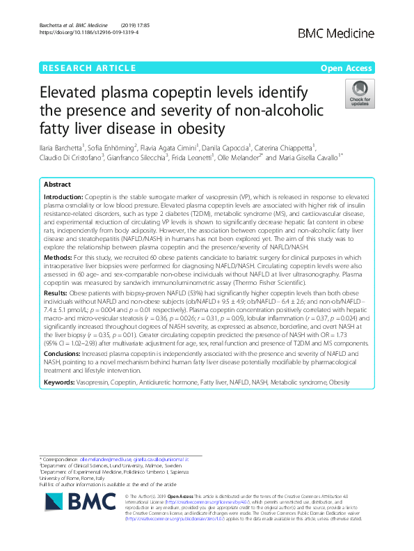 (PDF) Elevated plasma copeptin levels identify the presence and ...