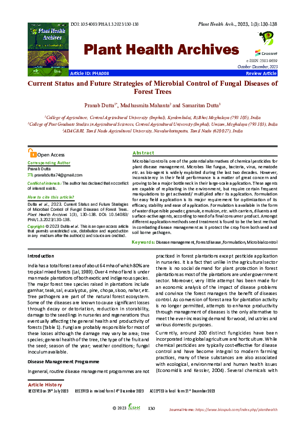 (PDF) Current Status and Future Strategies of Microbial Control of ...