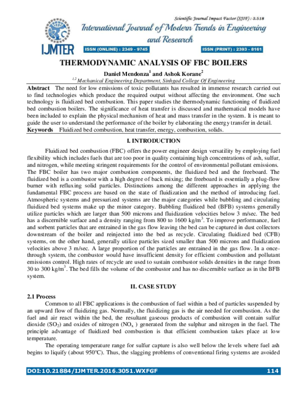 (PDF) Thermodynamic Analysis of FBC Boilers