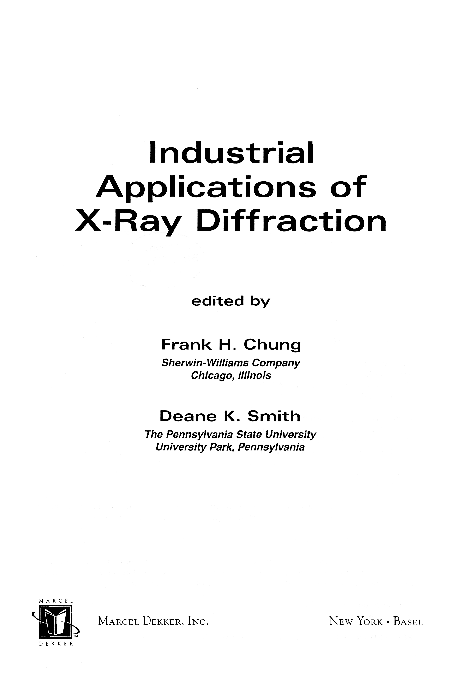 (PDF) Industrial Applications of X-Ray Diffraction