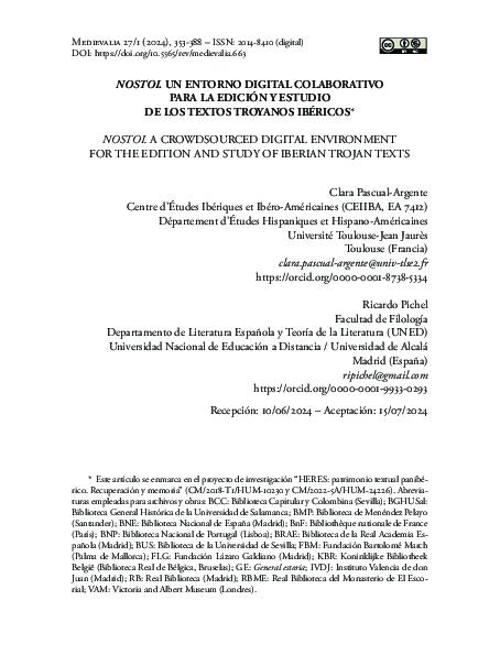 (PDF) Nostoi. Un entorno colaborativo para la edición y estudio de los ...