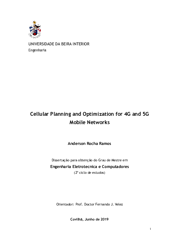 (PDF) Cellular Planning and Optimization for 4G and 5G Mobile Networks